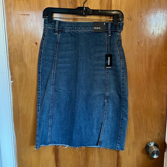 Express | Skirts | Super High Rise Denim Skirt | Poshmark